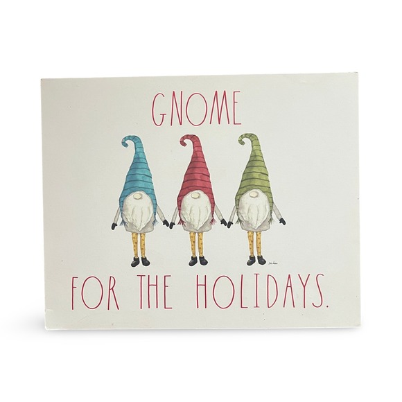 Rae Dunn | Art | Rae Dunn Red Gnome For The Holidays Christmas Wooden ...